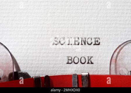 Science book text written with a typewriter Stock Photo - Alamy