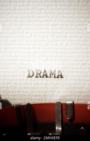 Drama word written with a typewriter Stock Photo - Alamy