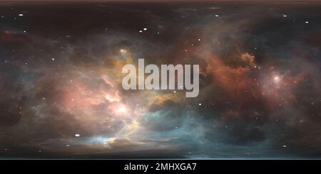 360° view of Space nebula with stars. Virtual reality environment 360 ...