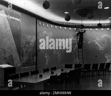 World War 2 D-Day map room in Southwick House, UK Stock Photo - Alamy