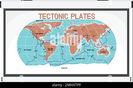 Tectonic plates and landforms illustration Stock Vector Image & Art - Alamy