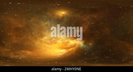 360° view of Stellar system and nebula. Panorama, environment 360 HDRI ...