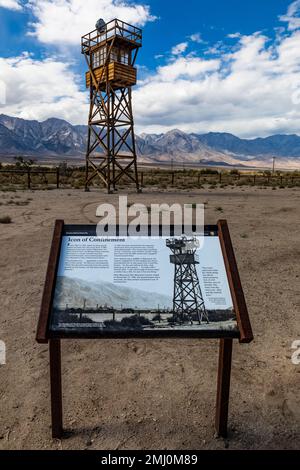 Guard Tower at the Manzanar Japanese Internment Camp in Independence ...