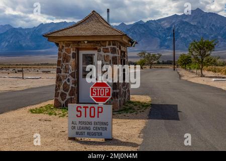 Main sentry post and entrance at Manzanar National Historic Site, Owens ...