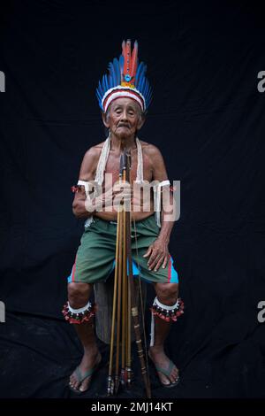 In this Sept. 3, 2019 photo, Tembe warriors pose for a portrait during ...