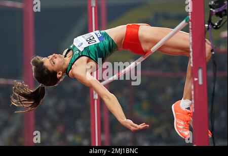Karyna Demidik (Belarus). High Jump Women finals. IAAF World Athletics ...