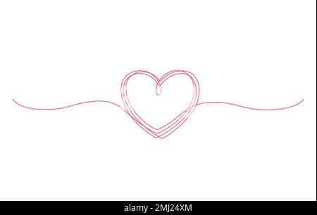 Heart, one line drawing vector illustration Stock Vector Image & Art ...