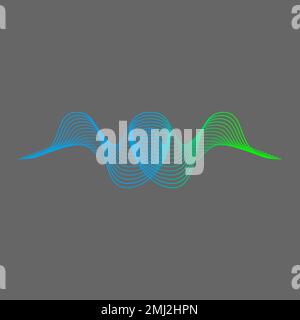 Simple and unique reflection lines attractive sound audio wave circle ...