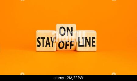Stay online or offline symbol. Concept word Stay online or offline on ...