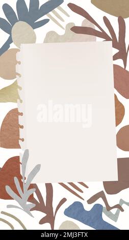 Instagram story background, paper note vector with abstract flower ...