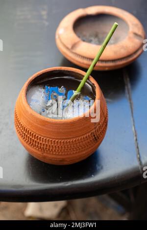 Canchánchara, cocktail made from rum, honey, lemon, water and ice, from ...