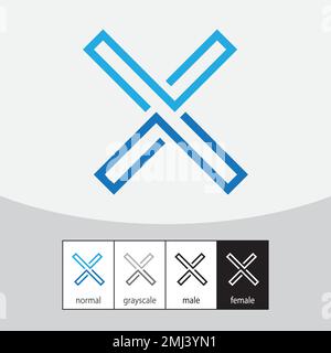 X Letter Logo. Blue Color. - Vector. Vector illustration Stock Vector ...