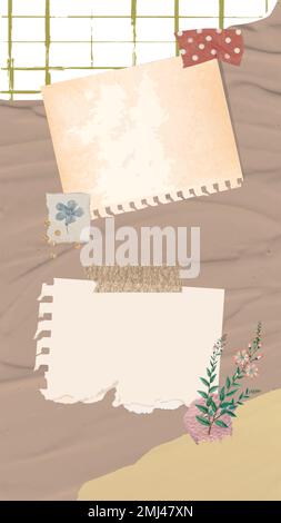 Aesthetic paper notes background wallpaper vector Stock Vector Image ...