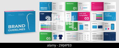 Multicolored Brand Guidelines template. Corporate identity presentation ...