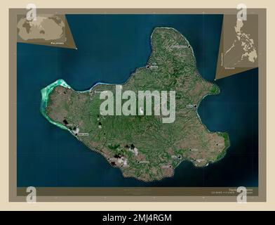 Siquijor, province of Philippines. High resolution satellite map ...