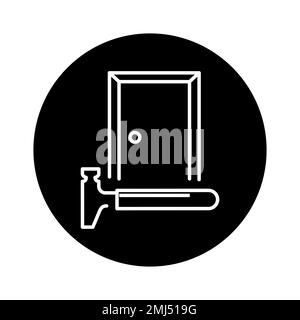 Installation door black line icon. Pictogram for web page Stock Vector ...