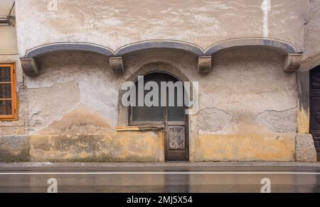 A medieval residential building in Spodnji Trg in Skofja Loka in ...
