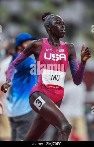 Athing Mu (USA) Olympic Champion in the Women's 800 meters at the 2020 ...