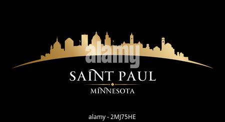 Saint Paul Minnesota city skyline silhouette. Vector illustration Stock ...
