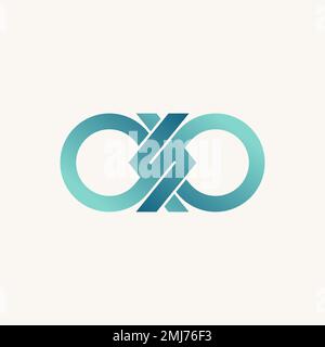 Simple and unique meta or infinity sign with cut and bracket on side ...