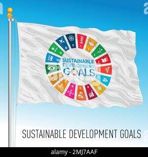 Flag of the Sustainable Development Goals international program, vector ...