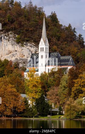 Europe, Balkan, Slovenia, Slovenian, Bled, people ashore Stock Photo ...