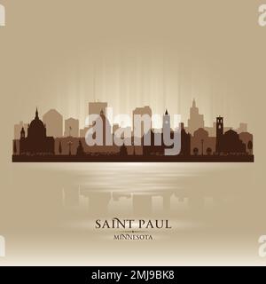 Saint Paul Minnesota city skyline silhouette. Vector illustration Stock ...