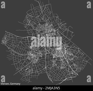 Street roads map of VIERSEN, GERMANY Stock Vector Image & Art - Alamy