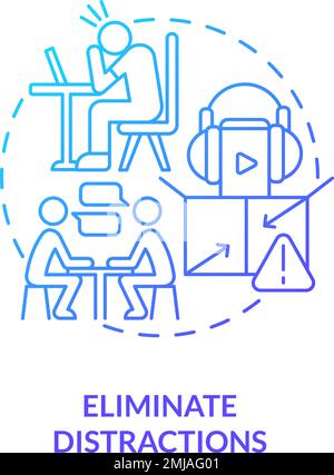 avoid distractions line icon, outline symbol, vector illustration ...