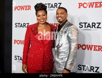 Courtney A. Kemp (L) and Michael J. Ferguson attend the Power Final ...