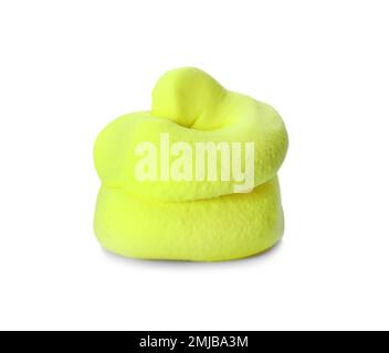 Yellow fluffy slime isolated on white. Antistress toy Stock Photo - Alamy