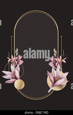 Pink amaryllis pattern with gold frame vector Stock Vector Image & Art - Alamy