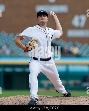 Detroit Tigers relief pitcher Tyler Holton throws against the Chicago ...