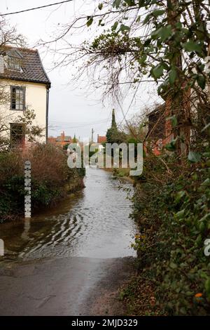 Debenham ford with water flowing down Water Lane, Debenham, Suffolk ...