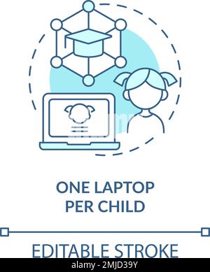 One laptop per child concept icon Stock Vector Image & Art - Alamy