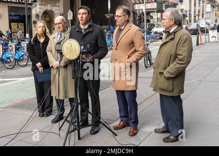 City Council Member Eric Dinowitz speaks at Mark Levine press briefing ...