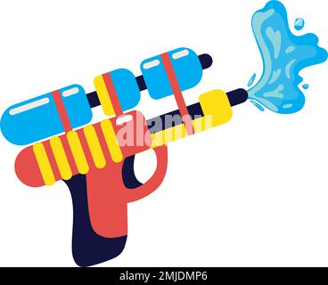 Water weapon toy shoot splash. Summer water gun, pistol toy cartoon ...