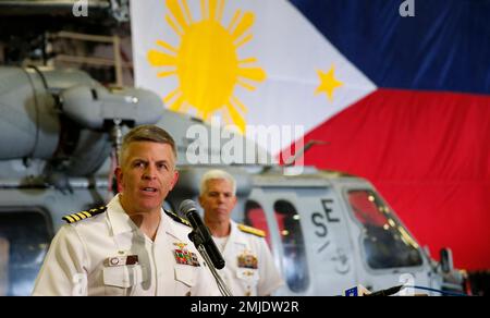 U.S. Navy Rear Adm. Karl Thomas (center), director, 21st Century Sailor ...