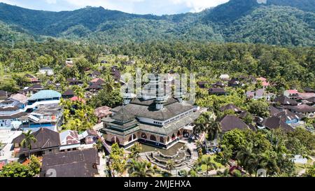 Aerial view of Raya Bayur Mosque Largest Masjid in Nagari Bayur ...