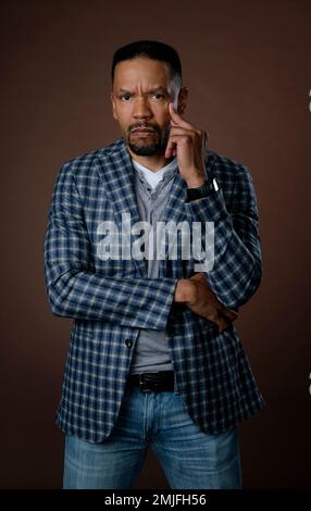 Nigel Thatch, a cast member in the Epix series "Godfather of Harlem," poses for a portrait ...