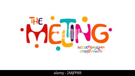 Birthday colorful alphabet, playful sans serif letters, funny festival ...
