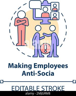 Anti social behavior concept icon. Antisocial behaviour. Crimes against ...