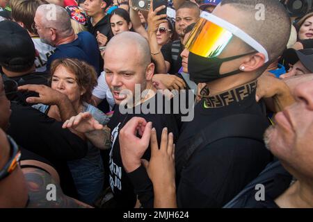 Puerto Rican Rapper Bad Bunny performs during his World's Hottest Tour ...