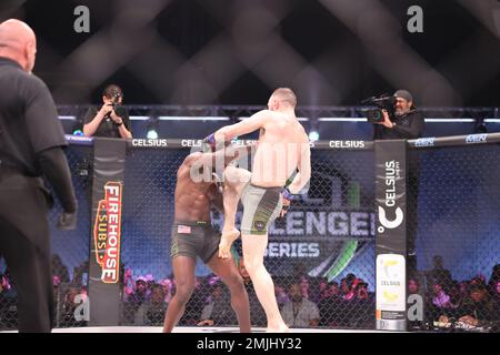ORLANDO, FL - JANUARY 27: Nick Alley attempts a guillotine during week ...