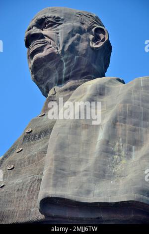 Partial view of Statue Of Unity, colossal statue of Vallabhbhai Patel, tallest statue in the ...