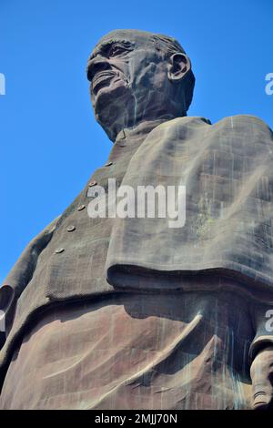 Partial view of Statue Of Unity, colossal statue of Vallabhbhai Patel, tallest statue in the ...