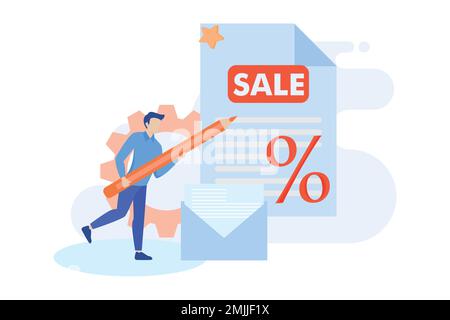 Digital marketing, sending advertising mails and promotional offers ...