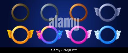 Set of round avatar frames decorated with flowers and foliage isolated ...