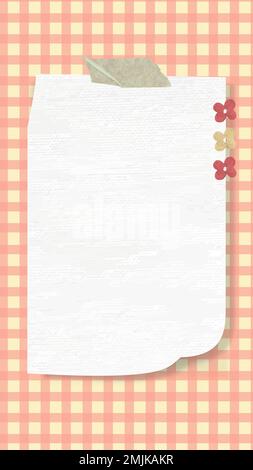 Aesthetic paper note background wallpaper vector Stock Vector Image ...