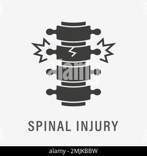 Spinal injury icon. Vector illustration isolated on white Stock Vector ...